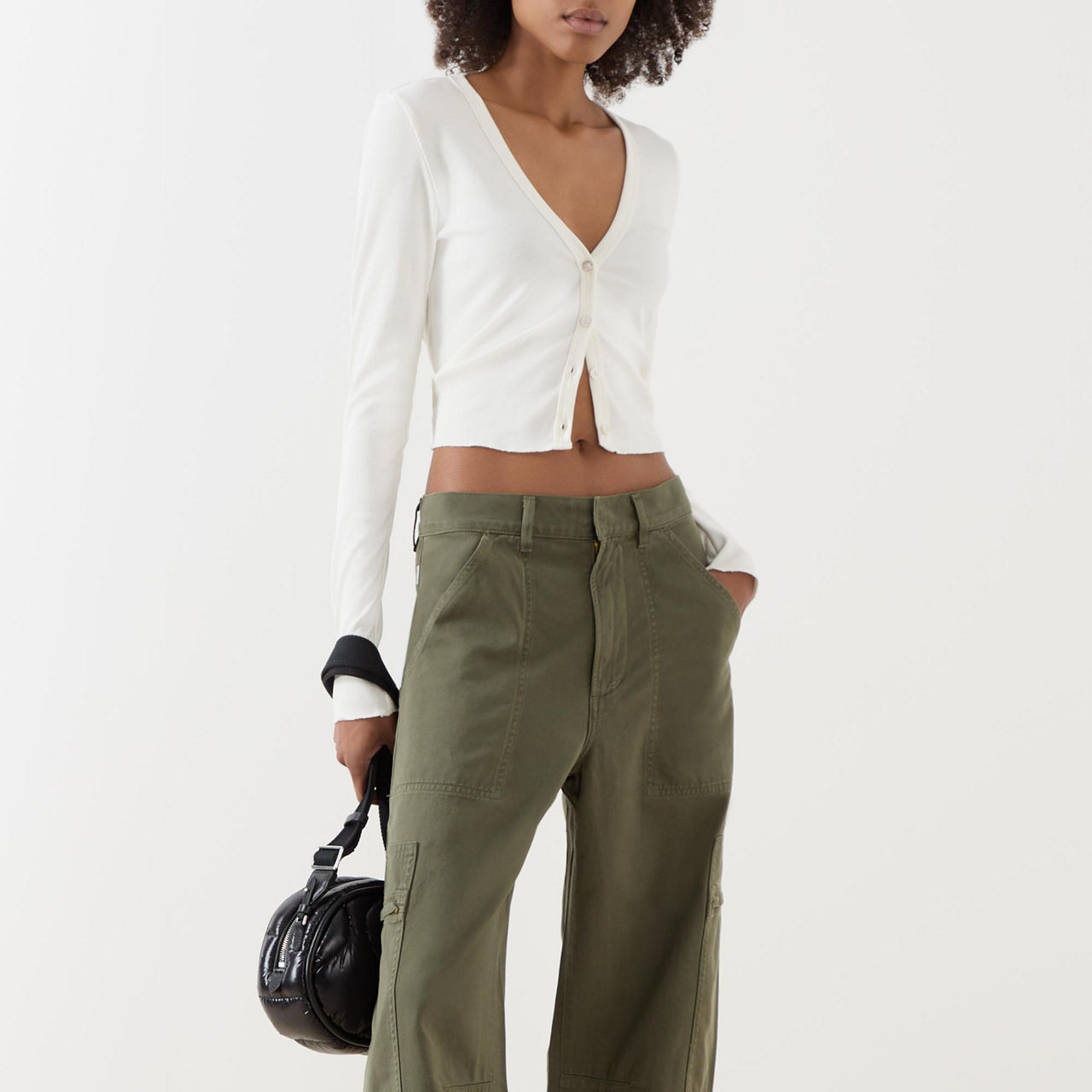 Micro Rib Buttoned Top