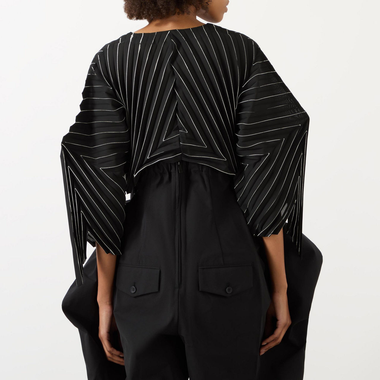 ISSEY MIYAKE V Squared Pleat Asymmetric Cardigan