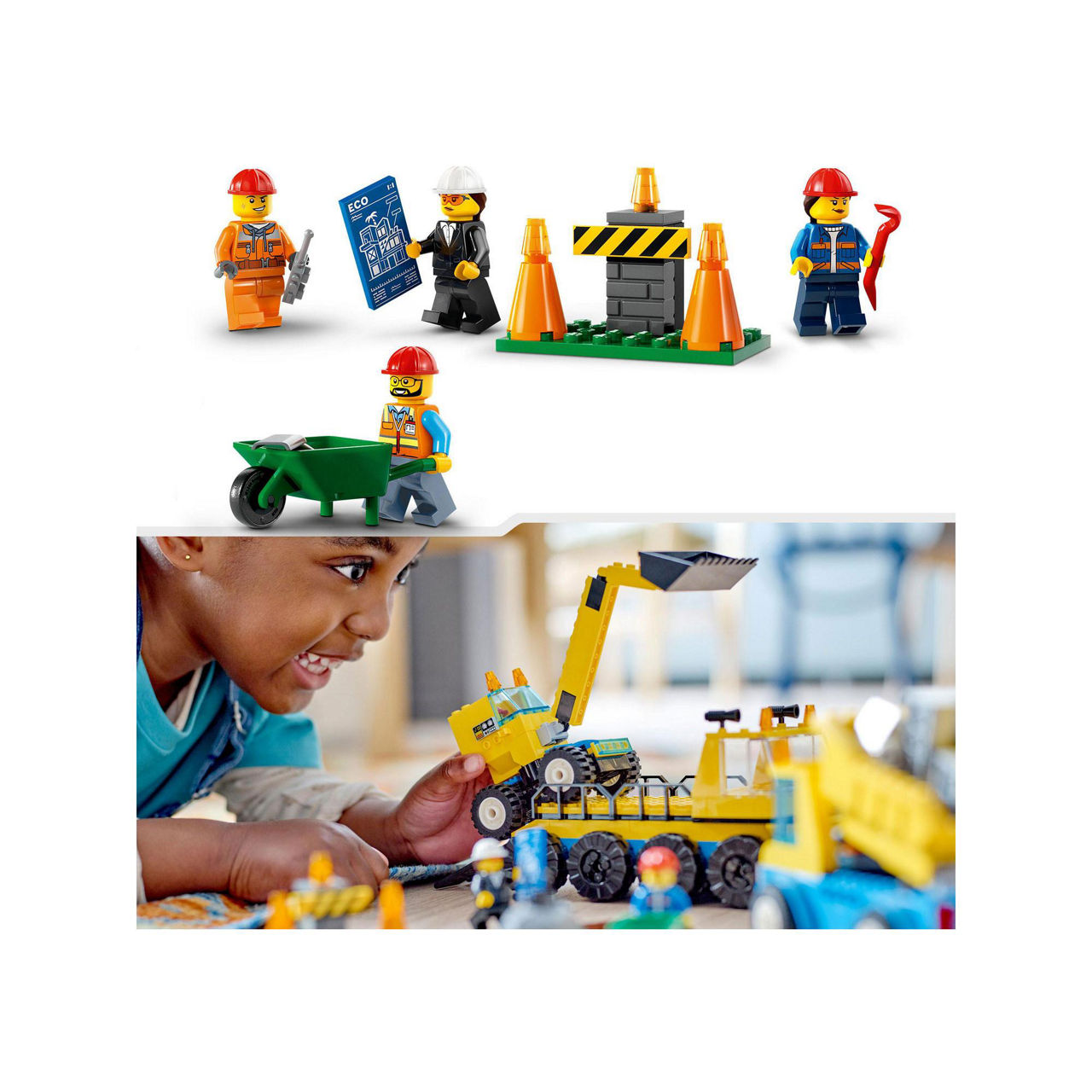 Construction Trucks and Wrecking Ball Crane