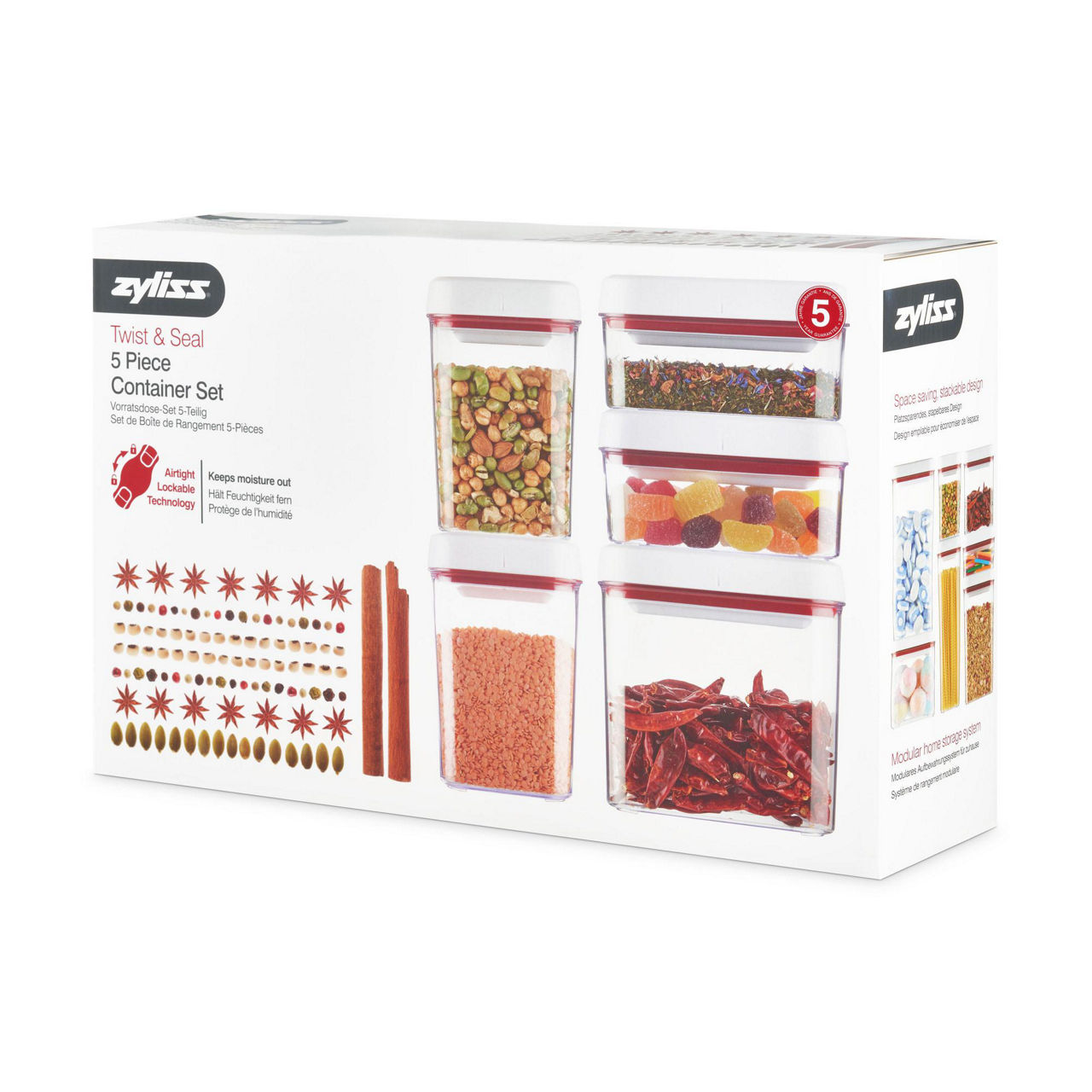ZYLISS Twist & Seal 5 Piece Container Set