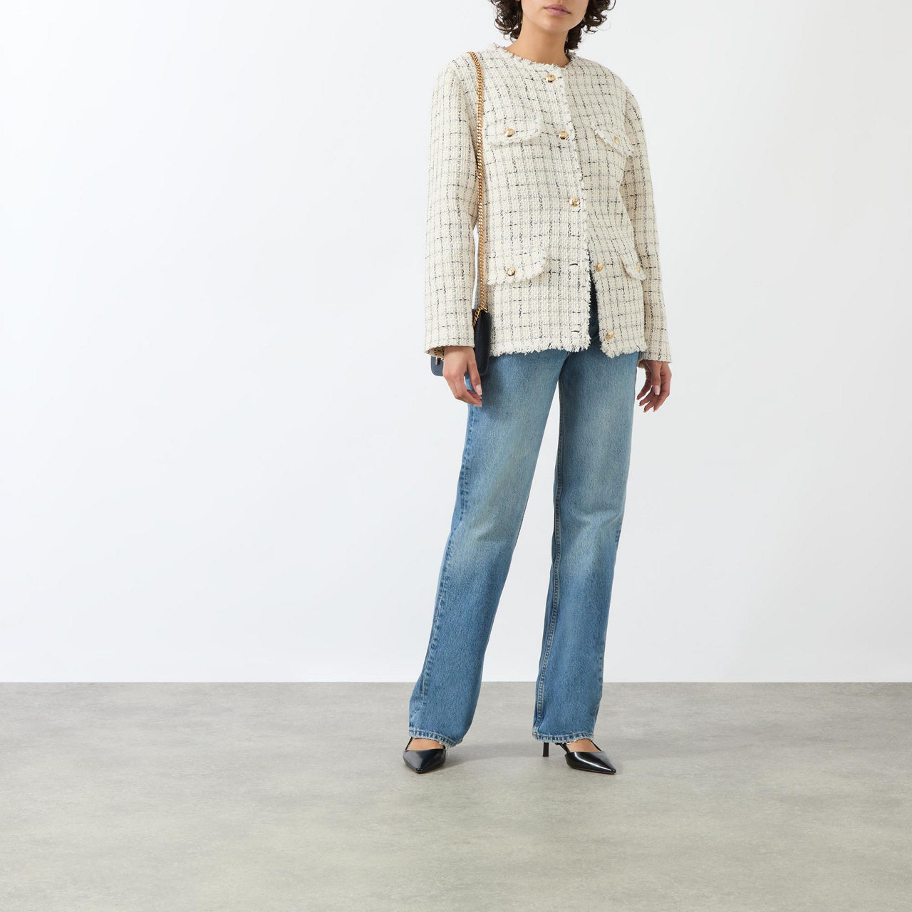 ANINE BING Janet Plaid Tweed Jacket