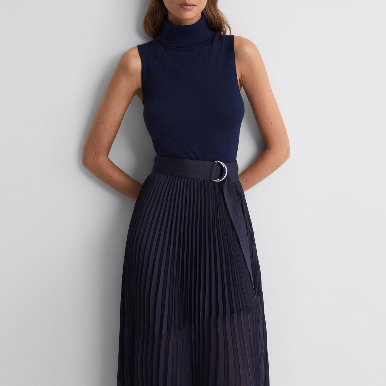 Edna Merino Wool Sleeveless Roll Neck Top