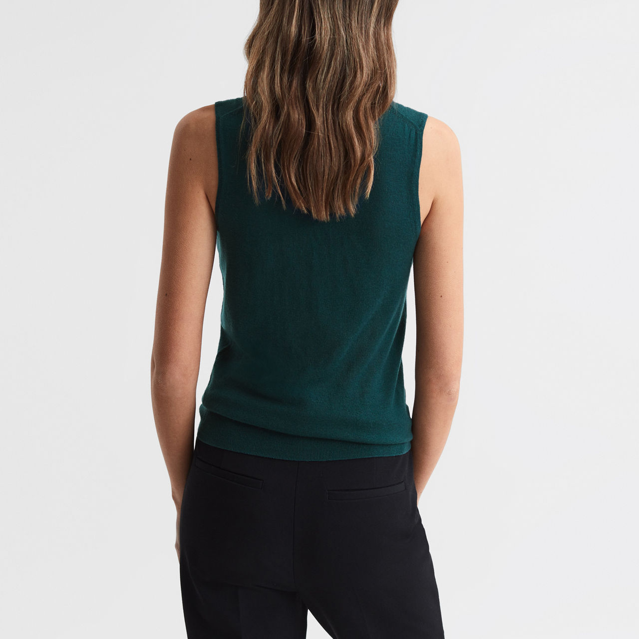 Edna Merino Wool Sleeveless Roll Neck Top