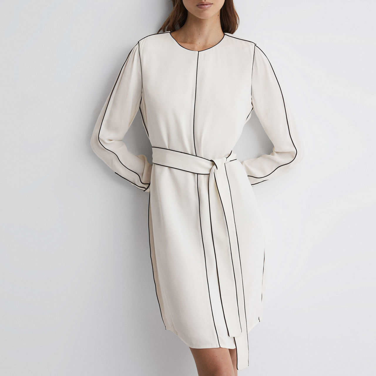 Elainy Belted Trim Dress
