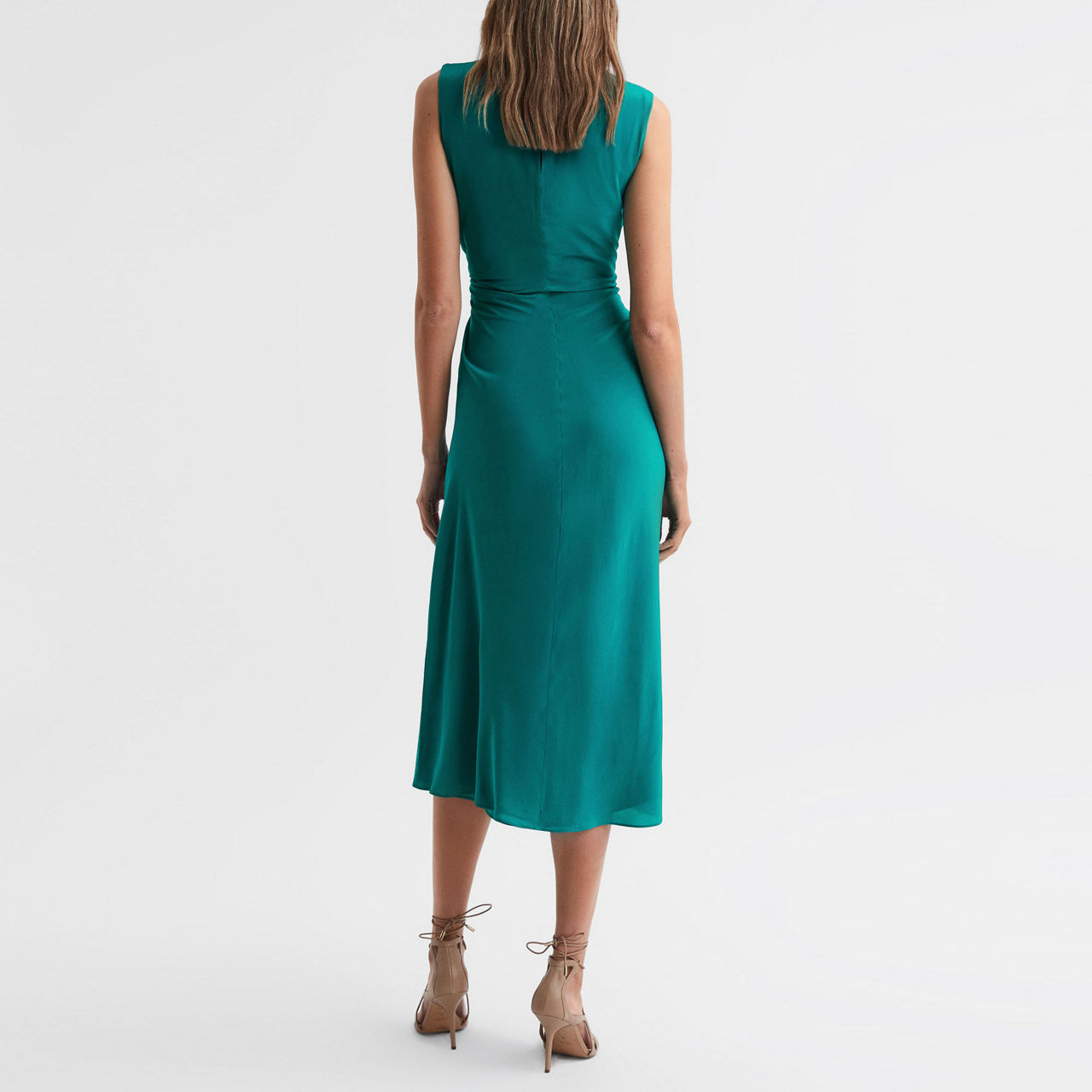 REISS Lexi Ruched Midi Dress