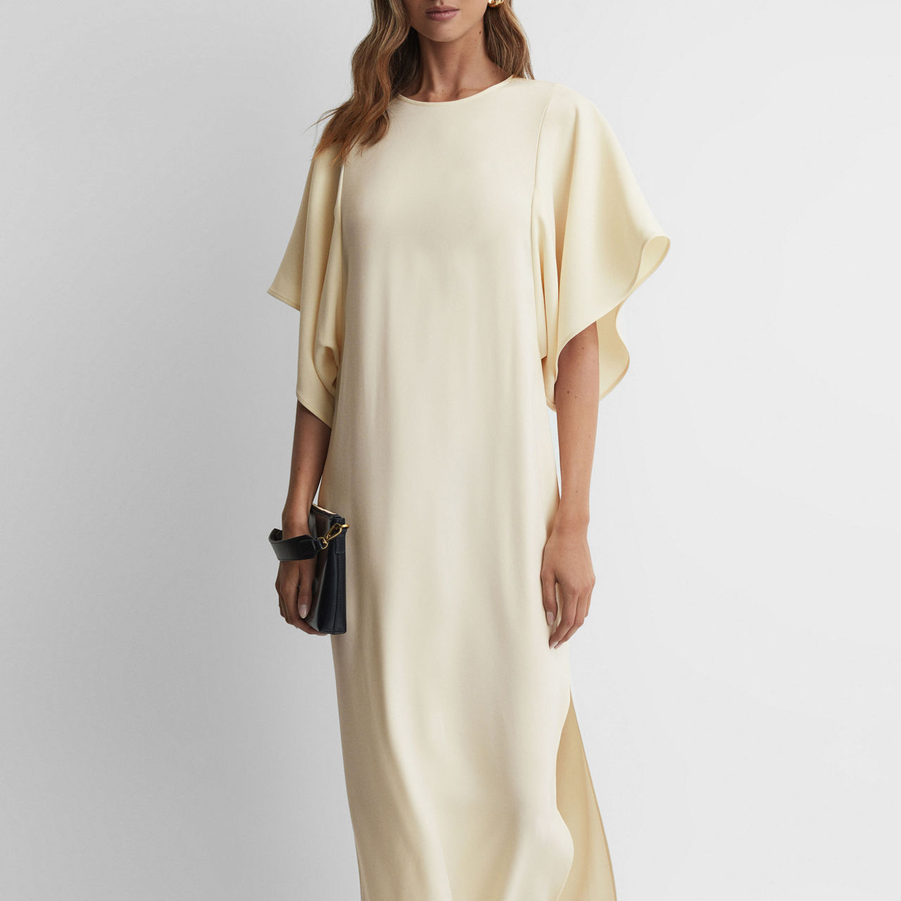 REISS Louise Cape-Sleeve Dress