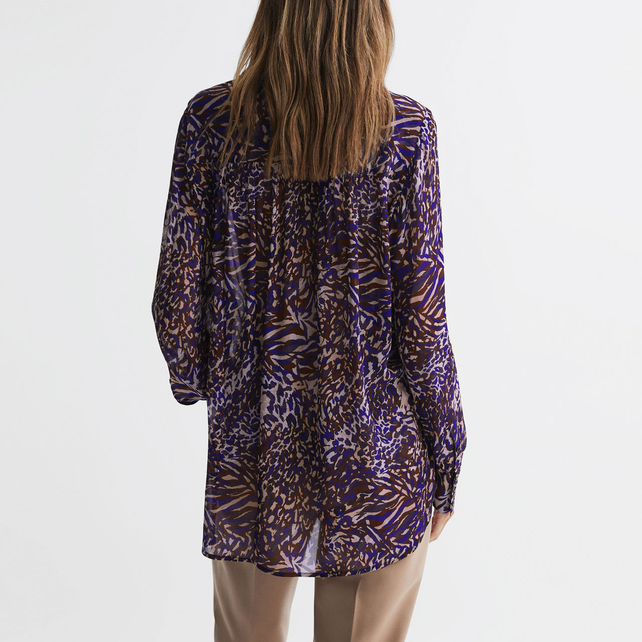 REISS Tora Animal Print Blouse