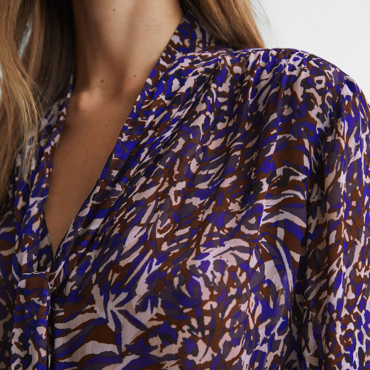 REISS Tora Animal Print Blouse