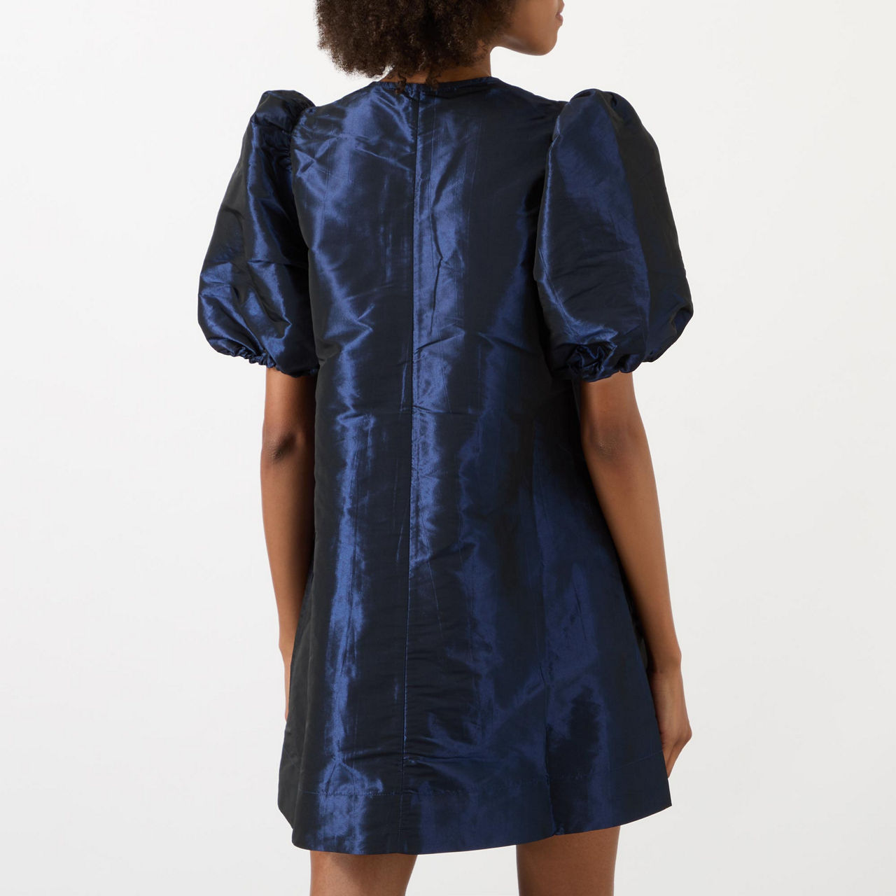Ganni Taffeta Puff Sleeved Mini Dress
