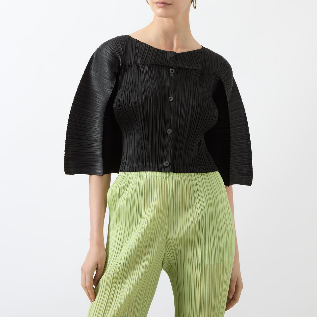 PLEATS PLEASE ISSEY MIYAKE Route Pleated Cardigan