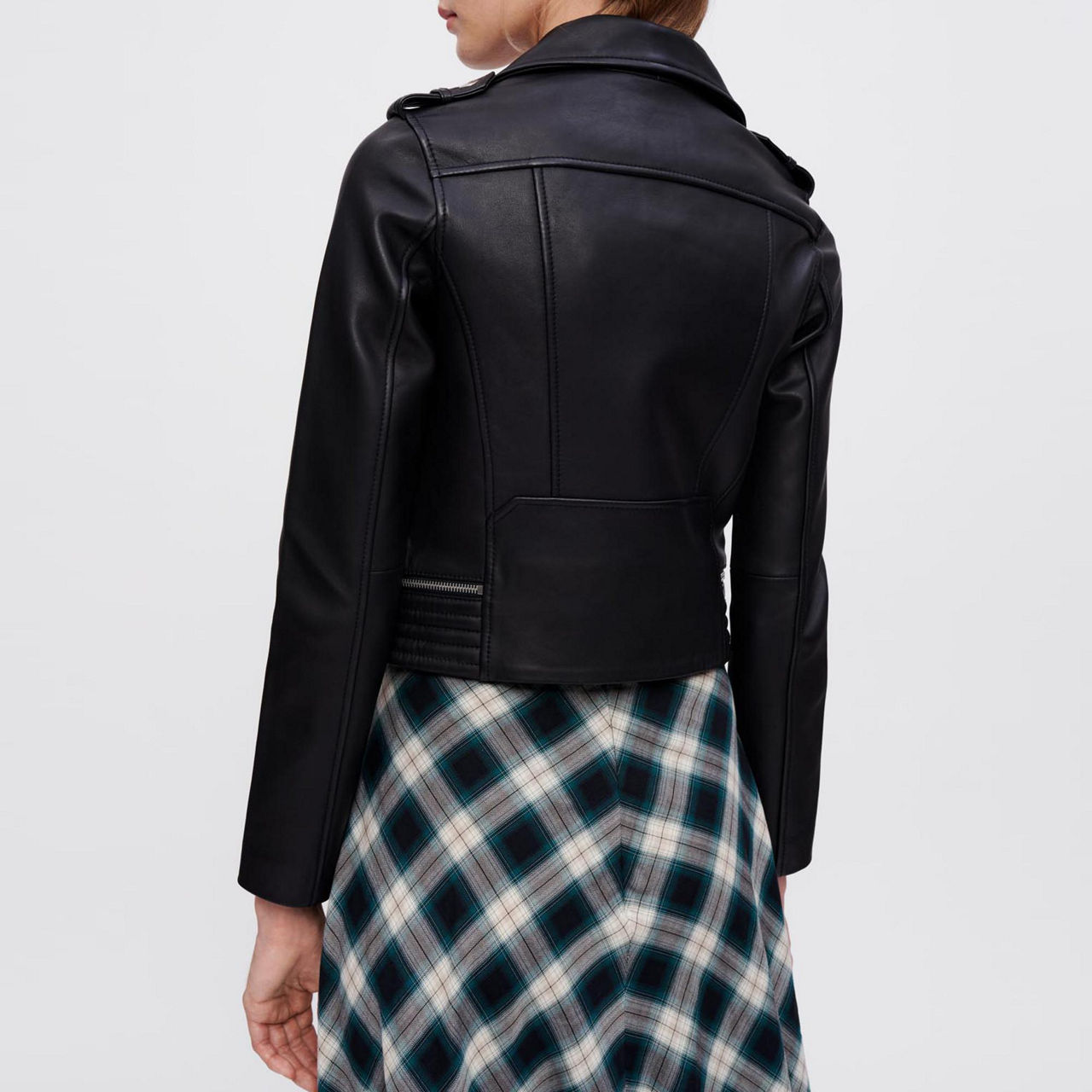 MAJE Basalti Leather Biker-Style Jacket