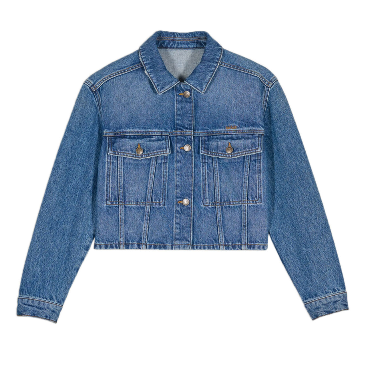 BA&SH Manon Cropped Denim Structured Jacket