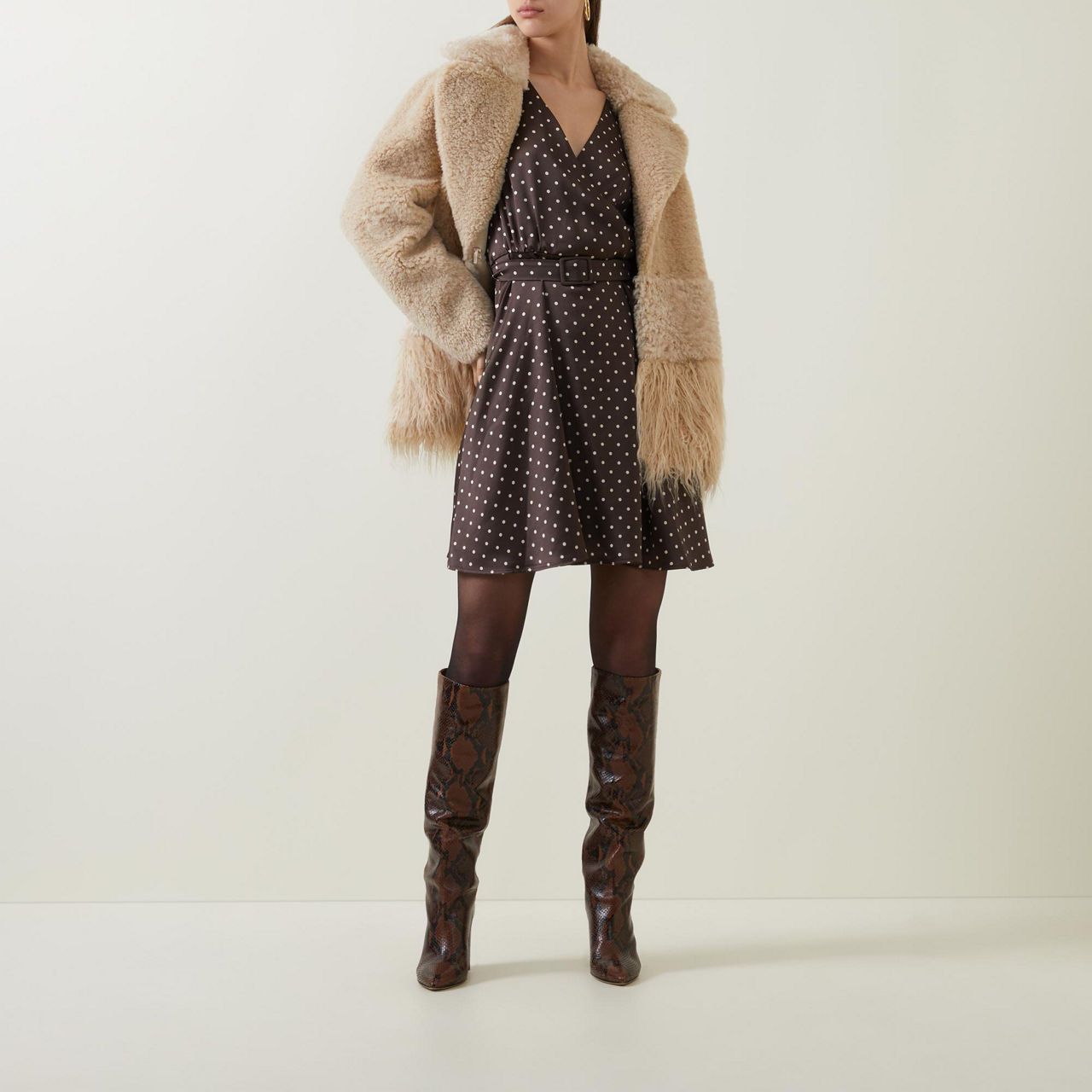 MARELLA Norvege Fur Patch Fringed Coat