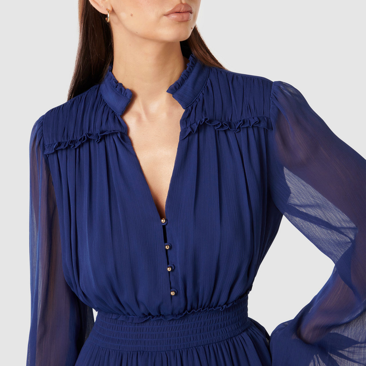 Gabrielle Ruffled Midi Dress