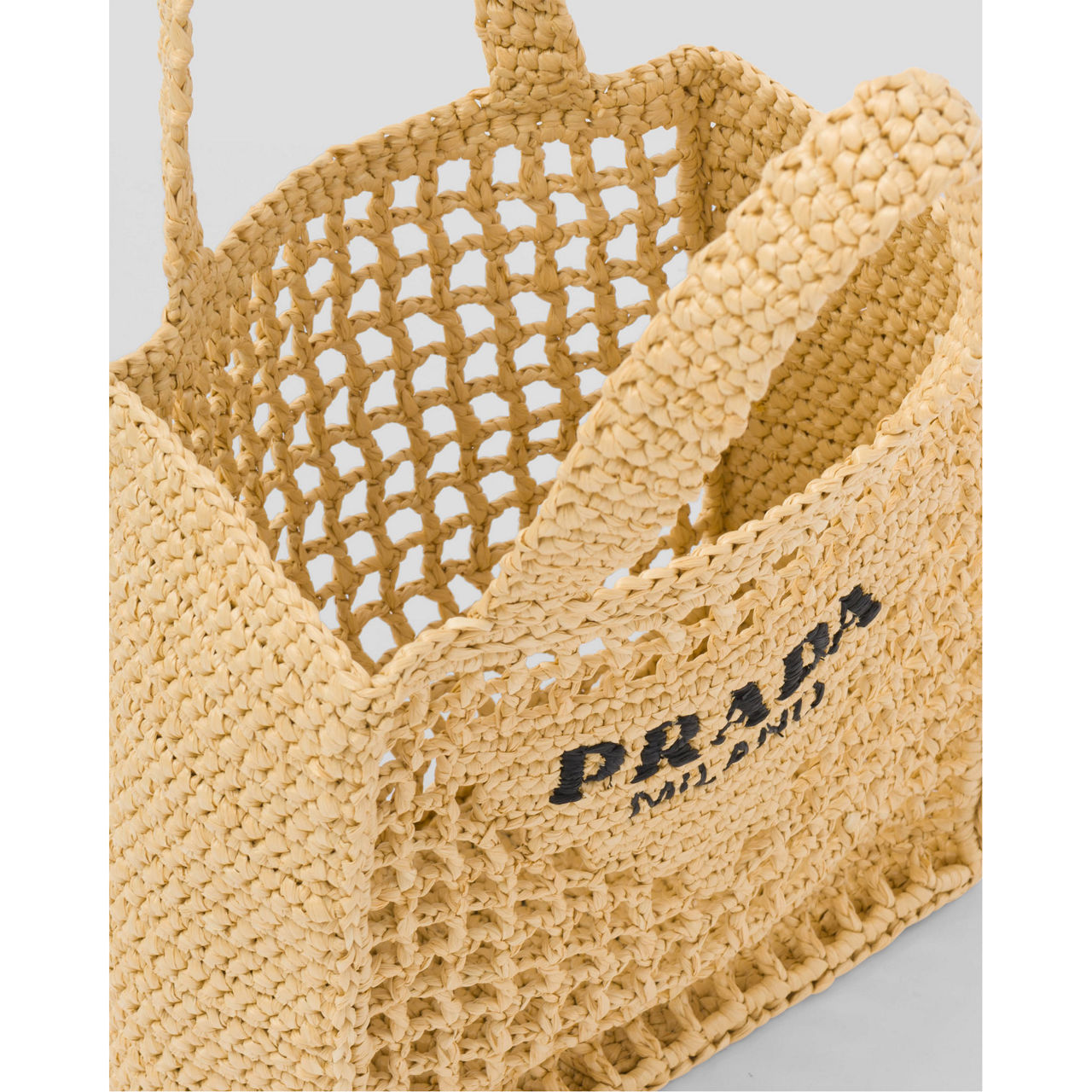 PRADA Small Raffia Tote Bag