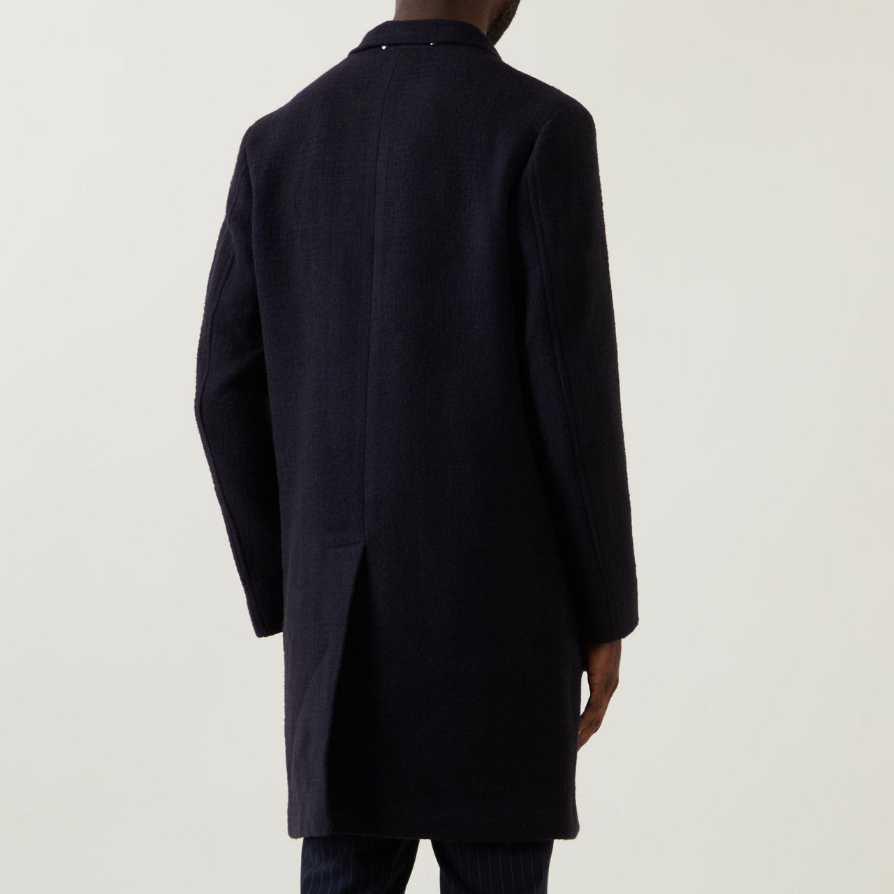 Check Single-Breasted Overcoat