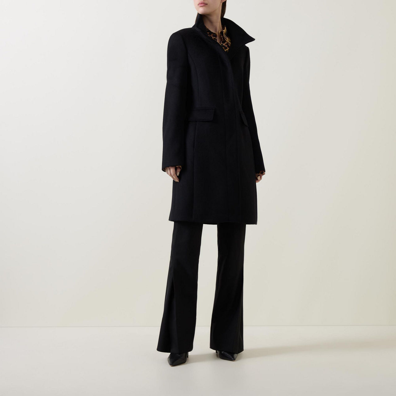 High Collar Single-Breasted Coat