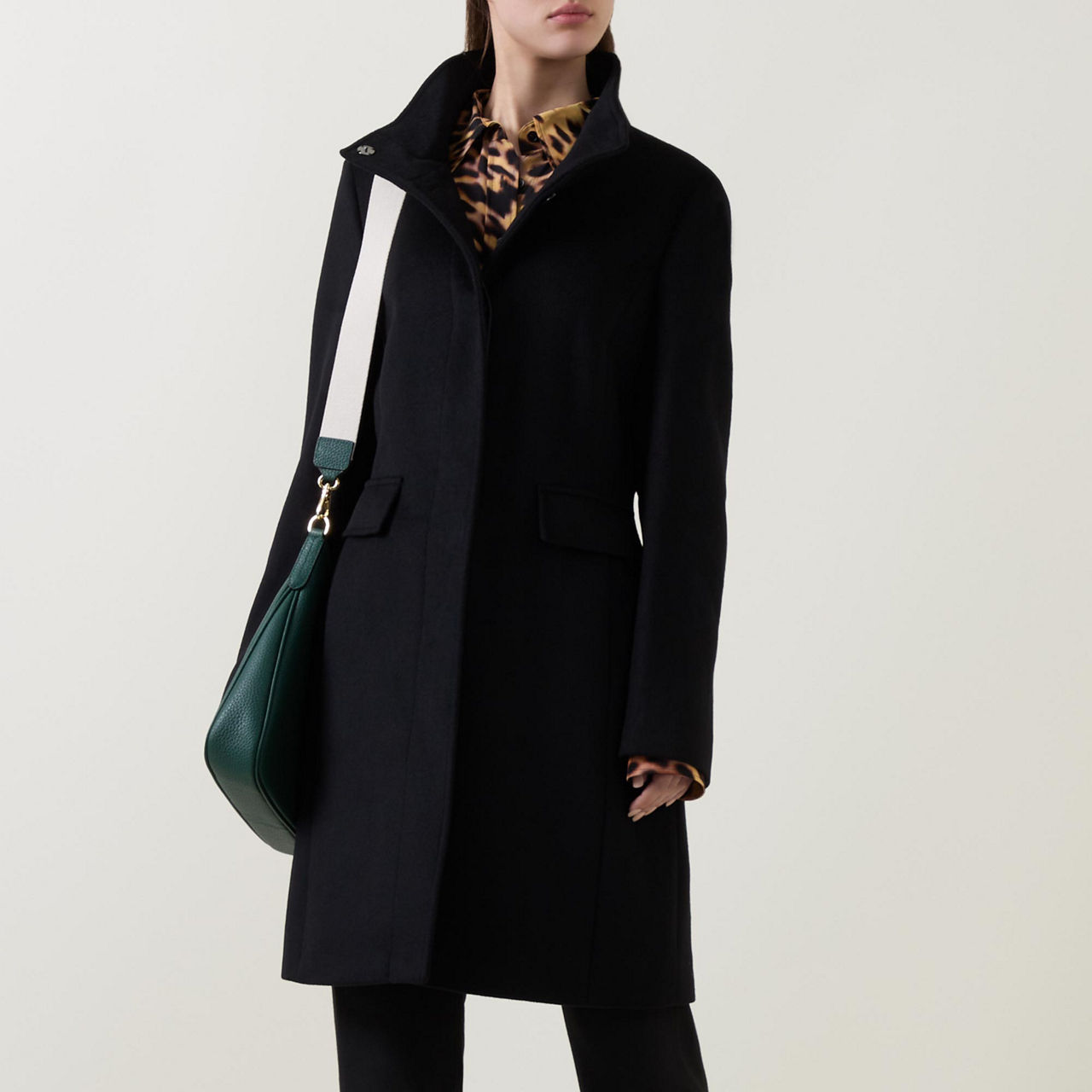 High Collar Single-Breasted Coat