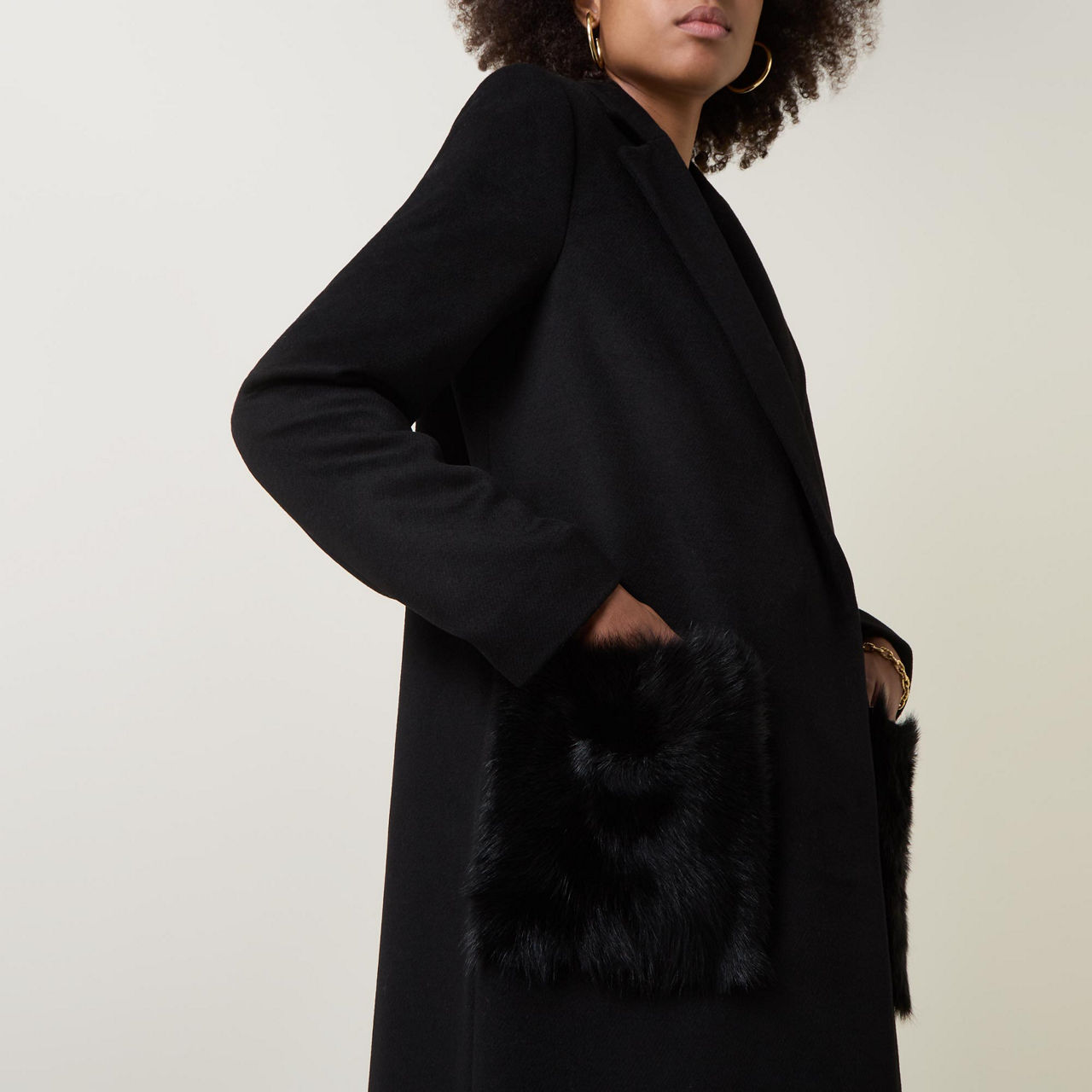 KOBI HALPERIN Channing Faux-Fur Pocket Coat