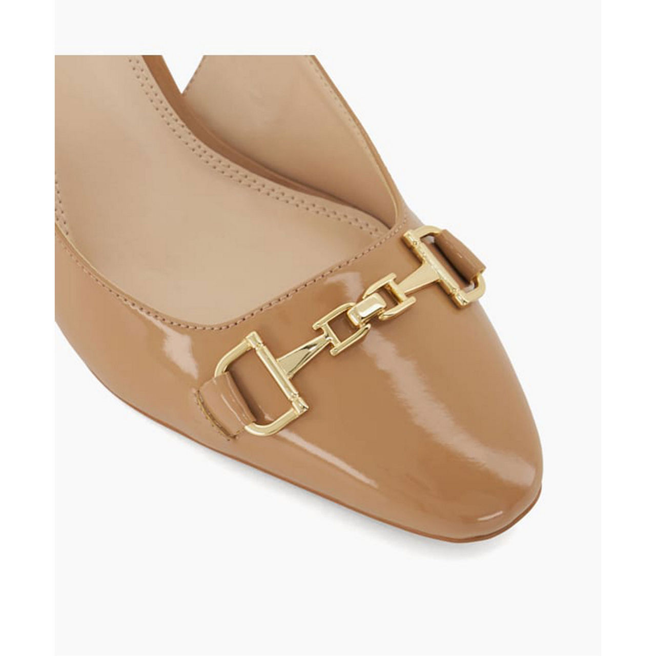 DUNE LONDON Detailed Snaffle-Trim Heeled Slingback Kitten Heels