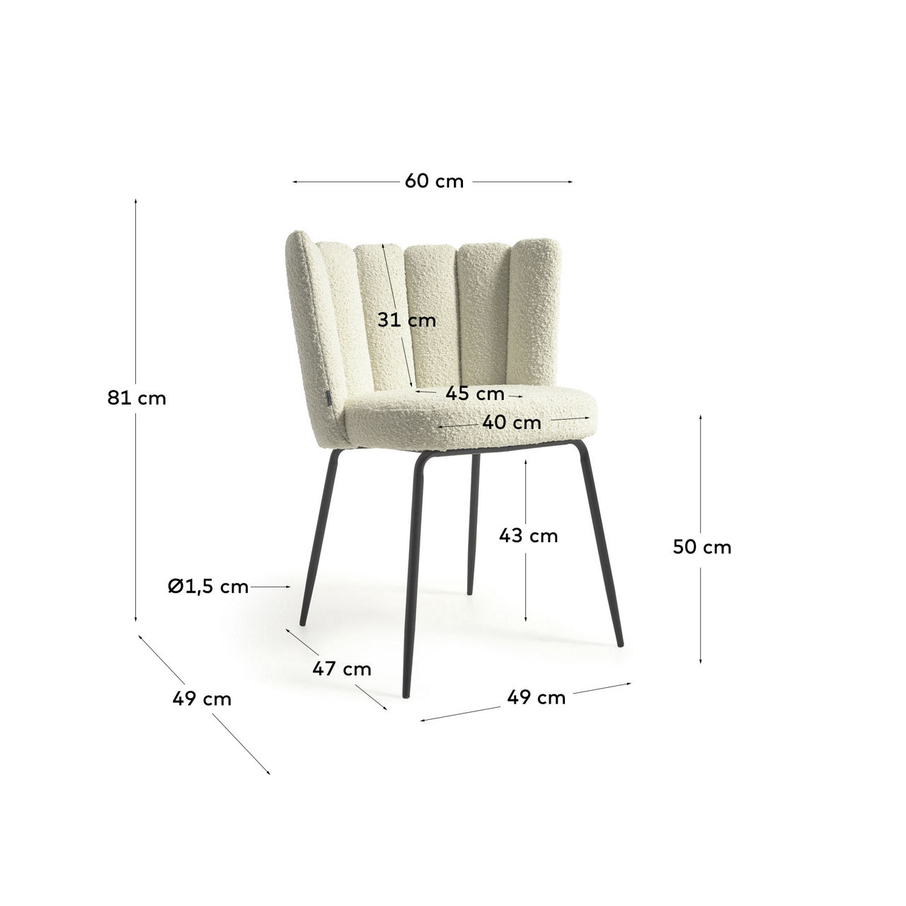 Aniela Chair White Fleece