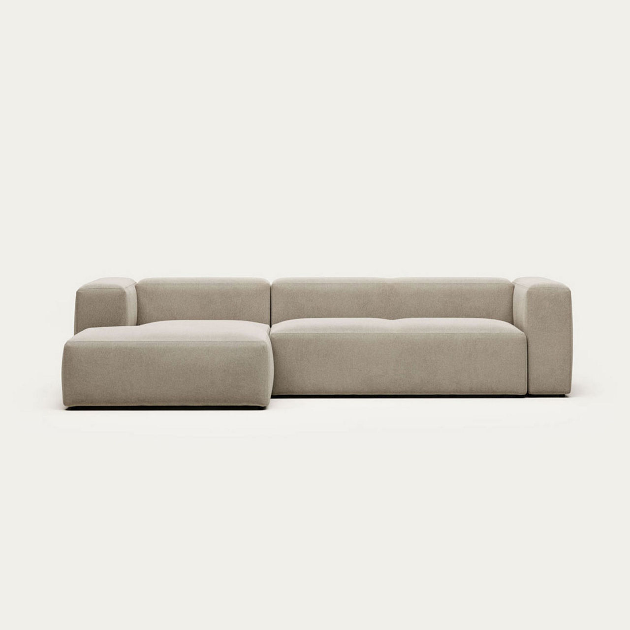 Blok 3 Seater Sofa Left Side Chaise Beige