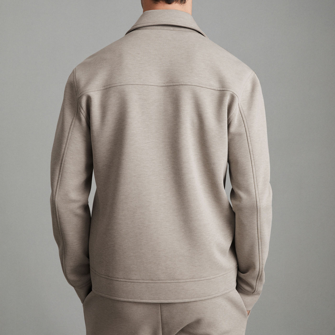 REISS Medina Interlock Jersey Zip-Through Jacket