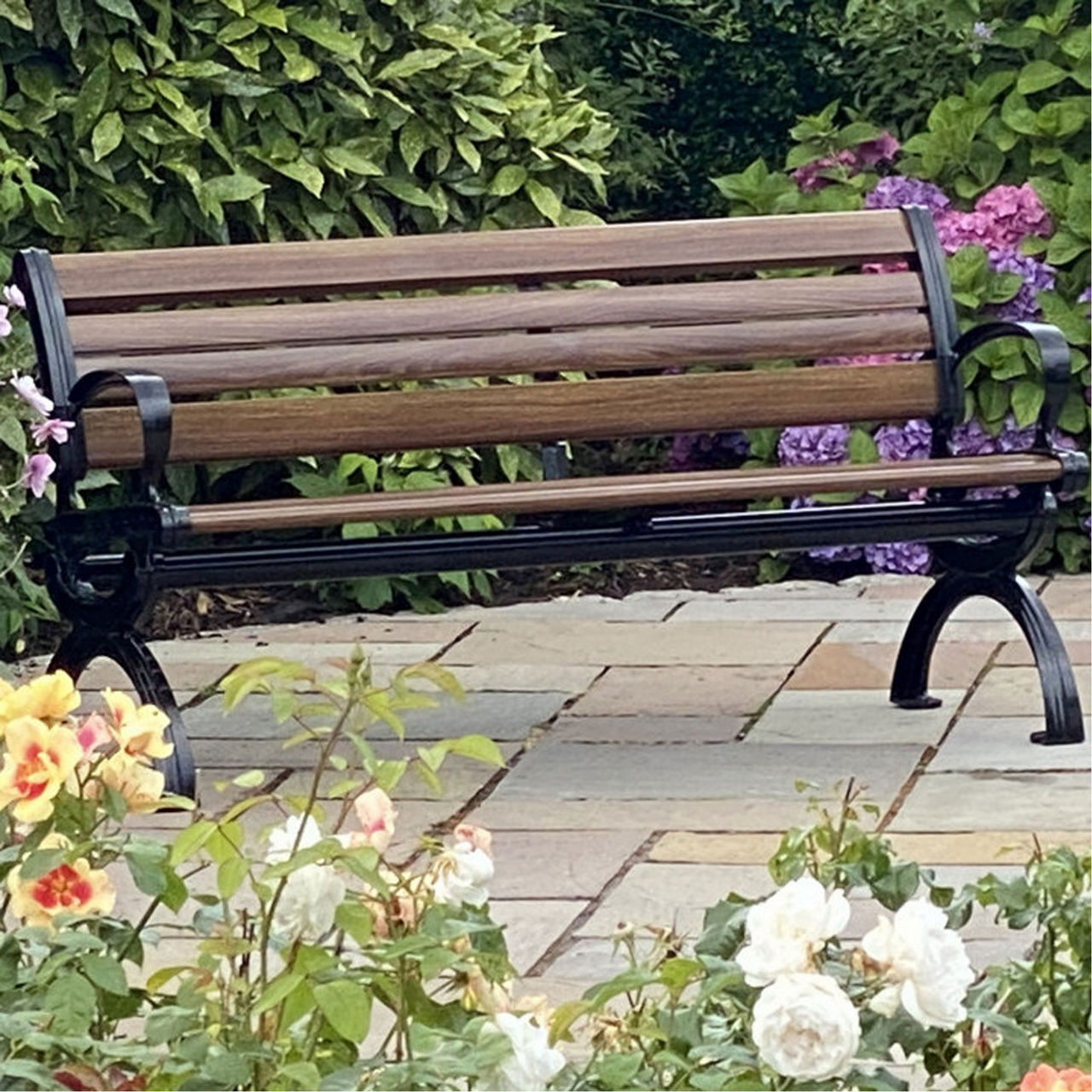 9-Slat Fibreglass Bench Brown