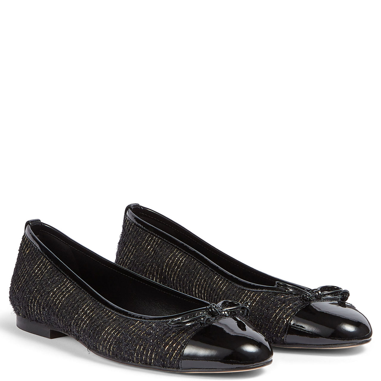 LK BENNETT Kara Tweed Toe Cap Ballet Flats