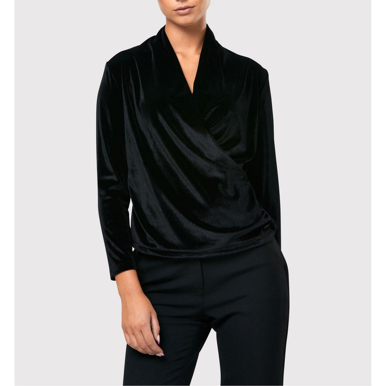 Roxanne Black Velvet Top