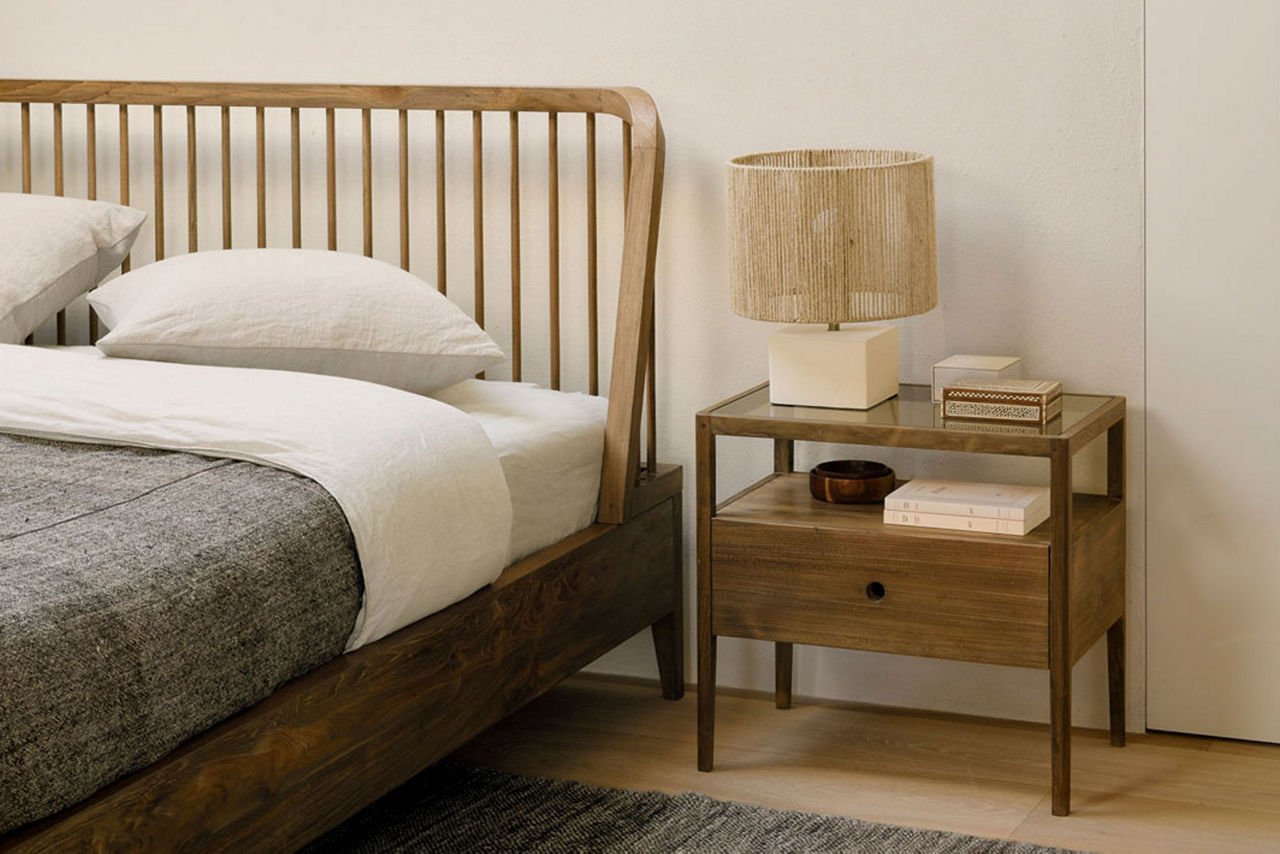 ETHNICRAFT Spindle Bedside Table Reclaimed Teak