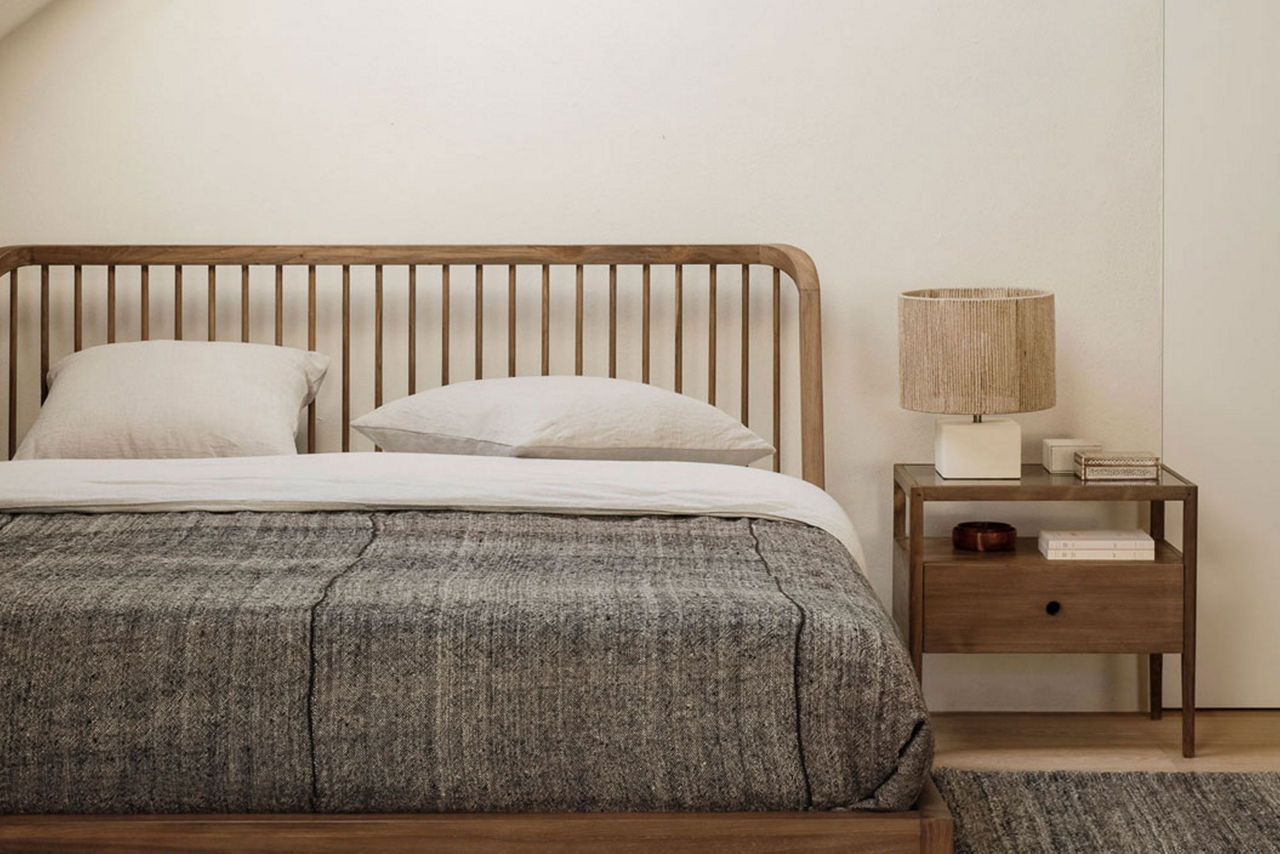 ETHNICRAFT Spindle Bedside Table Reclaimed Teak