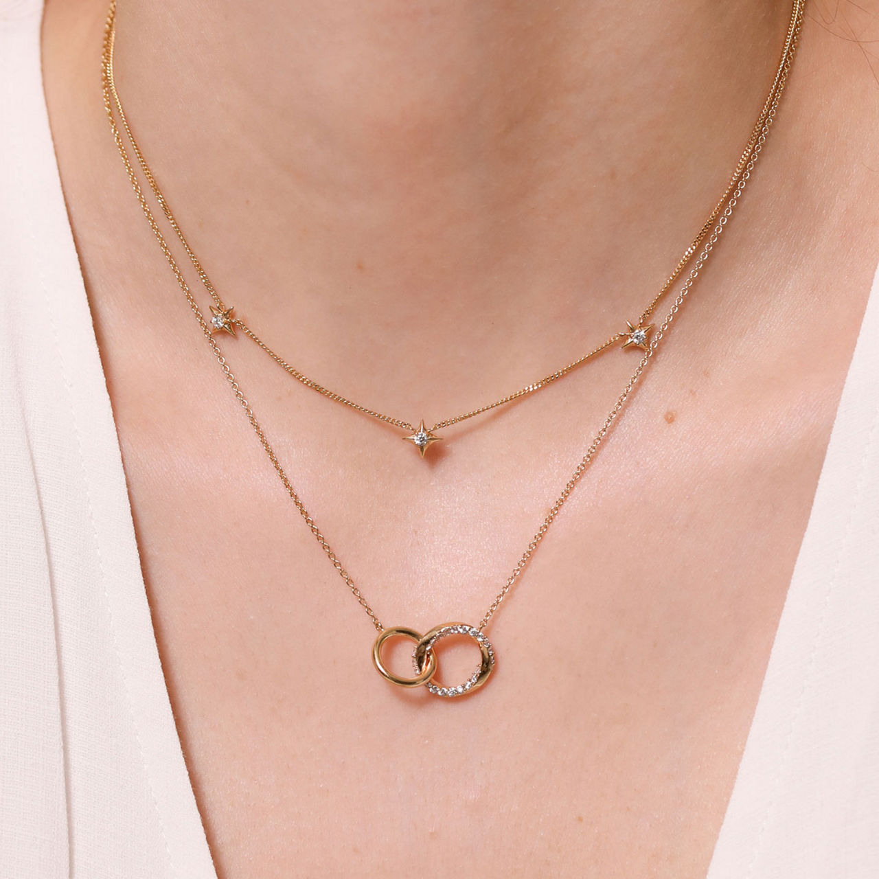 ASTRID & MIYU Orbit 18k Gold-Plated Chain Necklace