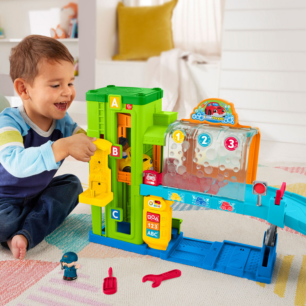 Little People Light-Up Learning Garage Playset