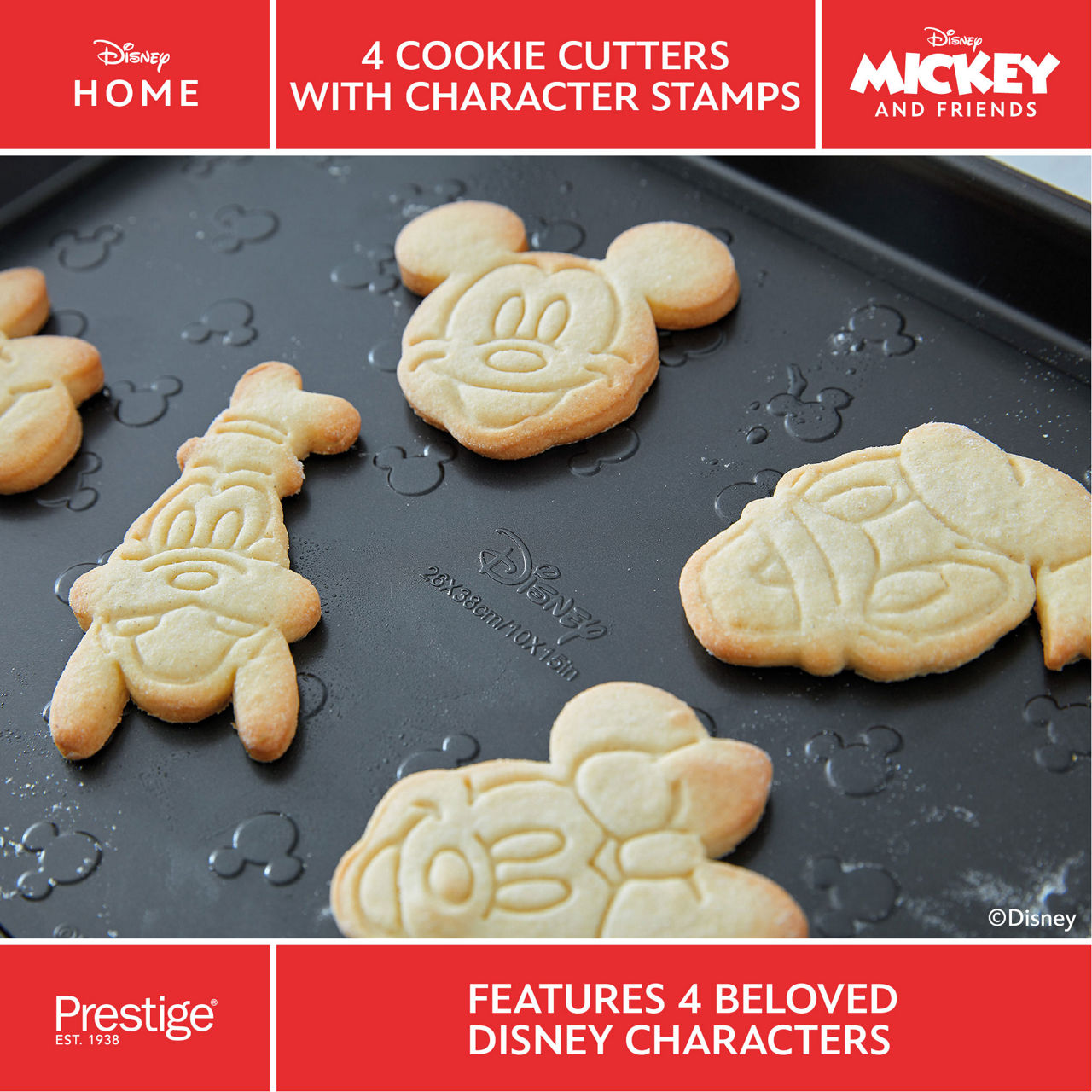 PRESTIGE Prestige X Disney Bake with Mickey Cookie Cutters Four Piece Set
