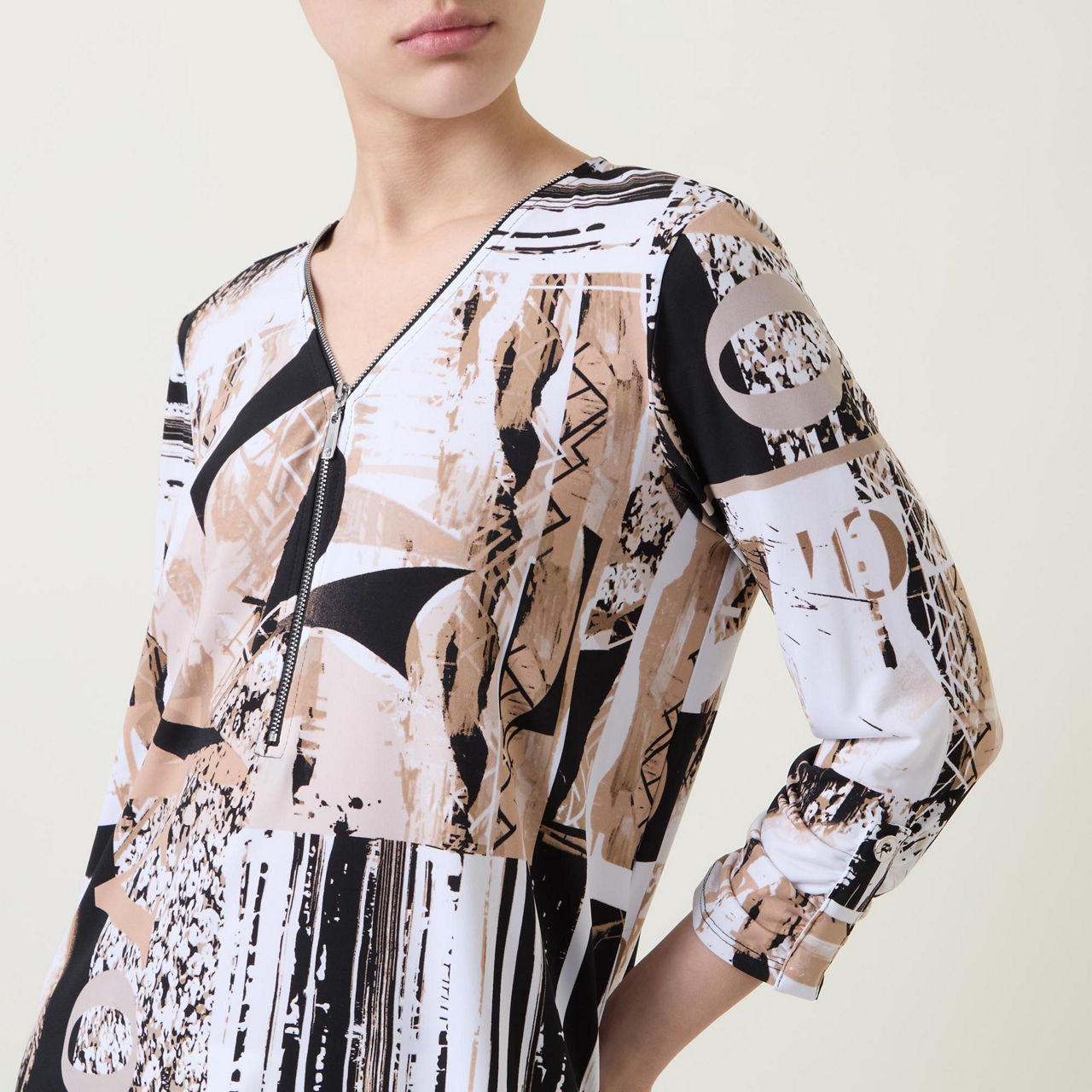 Collage-Print Blouse