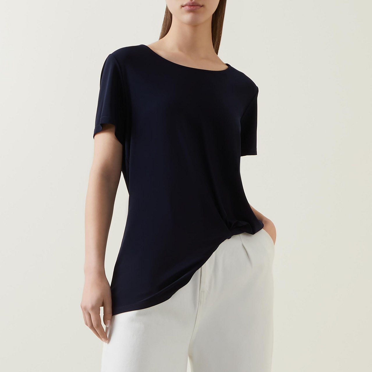 Gathered Asymmetric T-Shirt