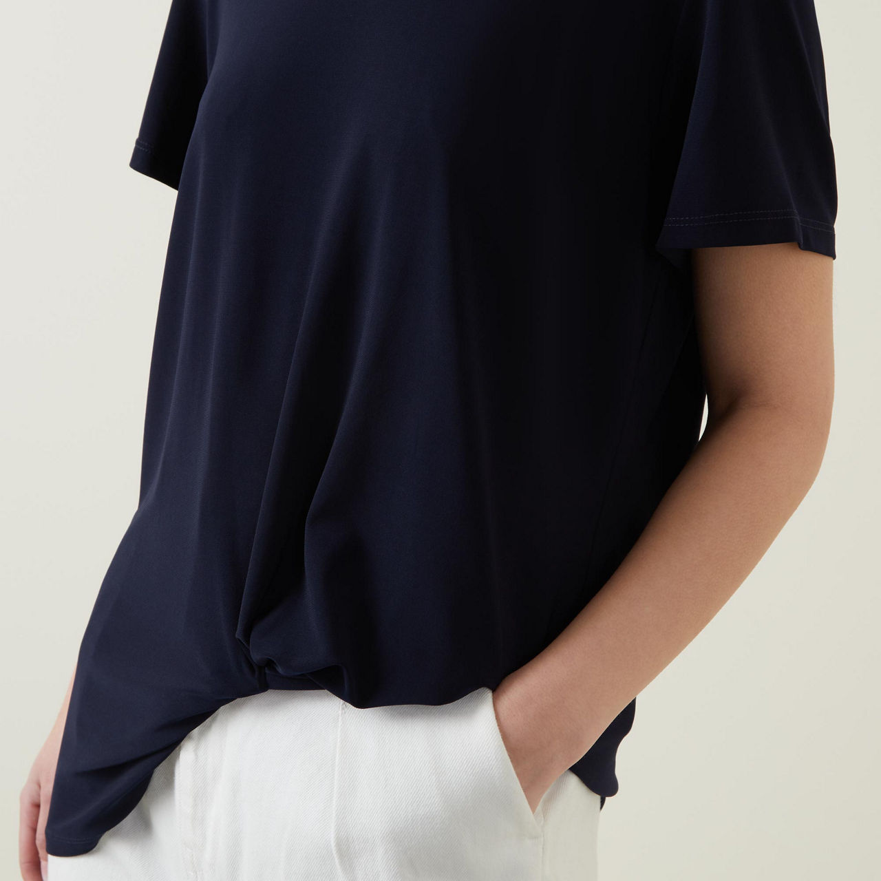 Gathered Asymmetric T-Shirt