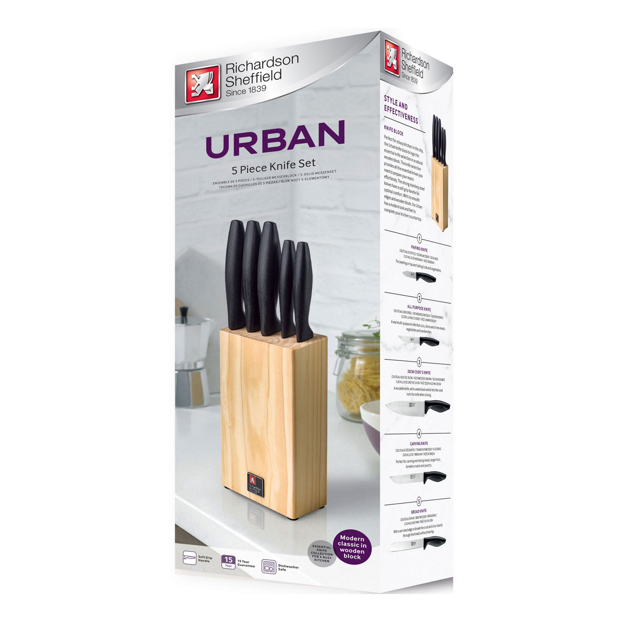 RICHARDSON Urban Five Piece Knife Block Set