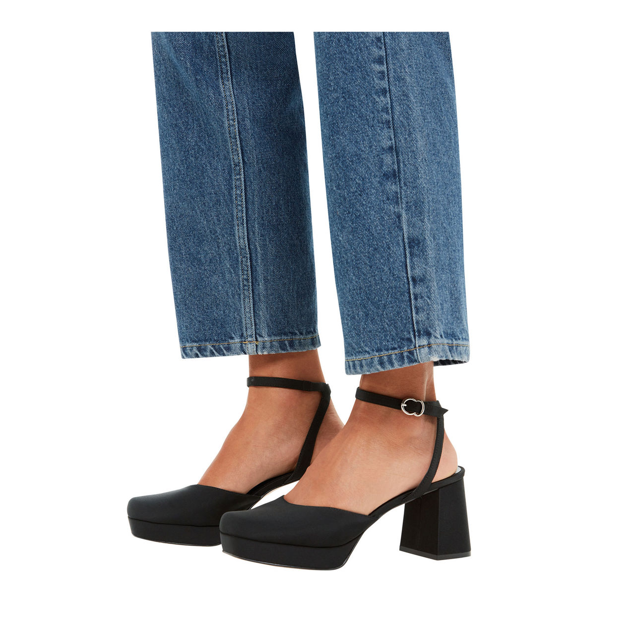 WHISTLES Estella Satin Platform Block Heels