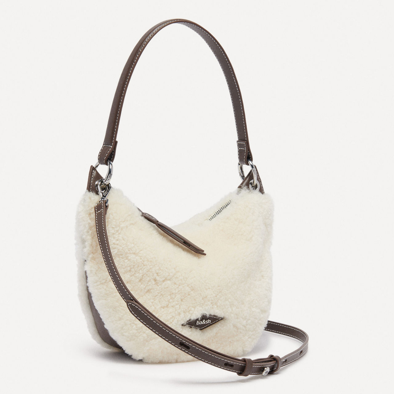 BA&SH Swing Shearling Shoulder Bag