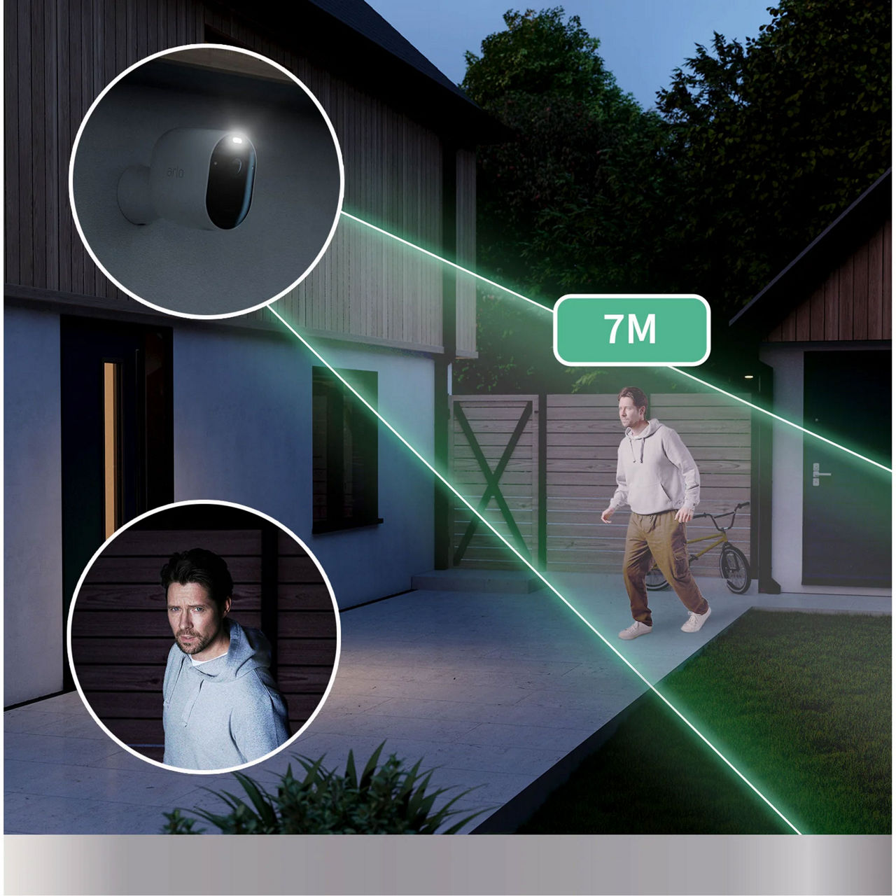 Arlo White Pro 2K HDR 180 Degree Spotlight Cam