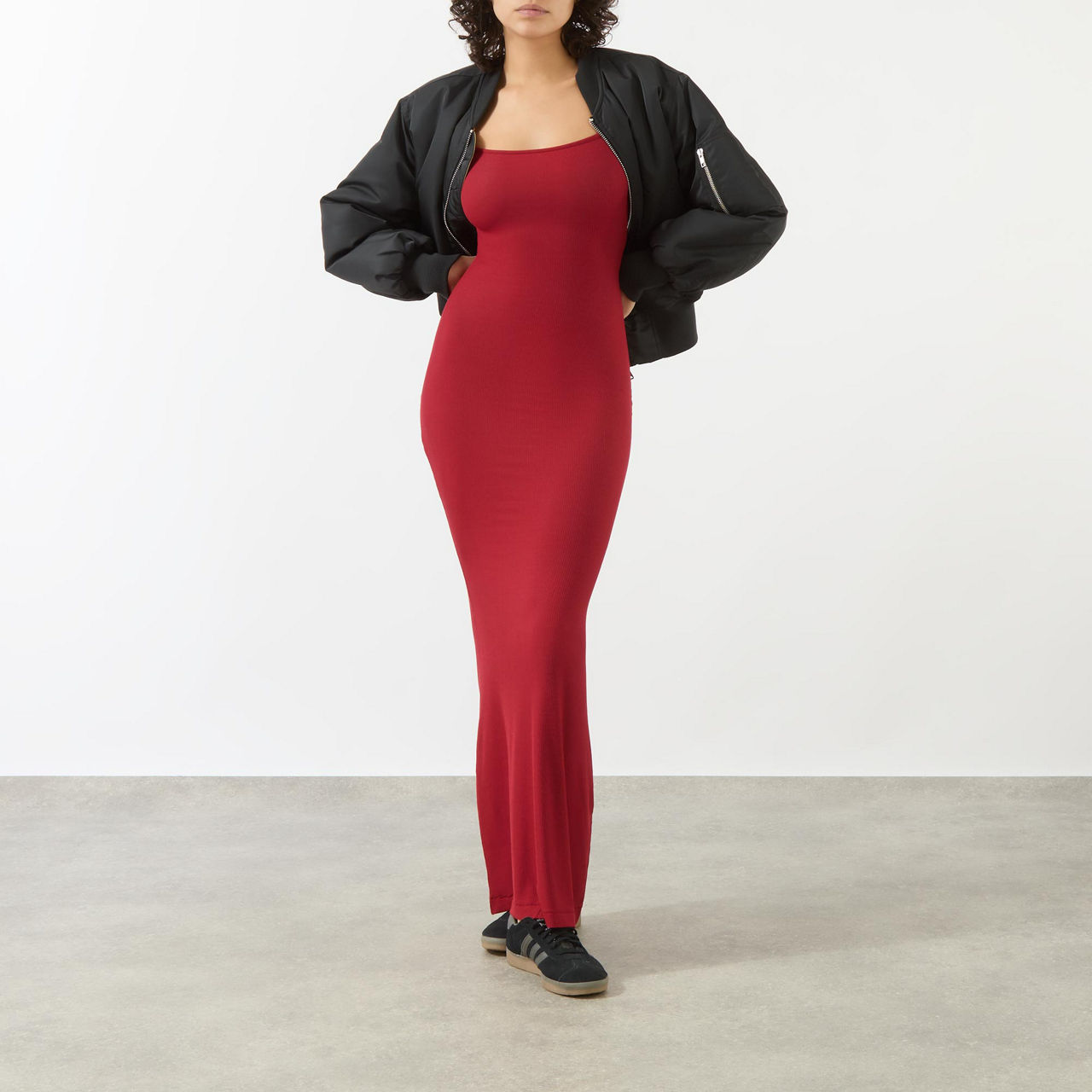 SKIMS Long Slip Dress Brick