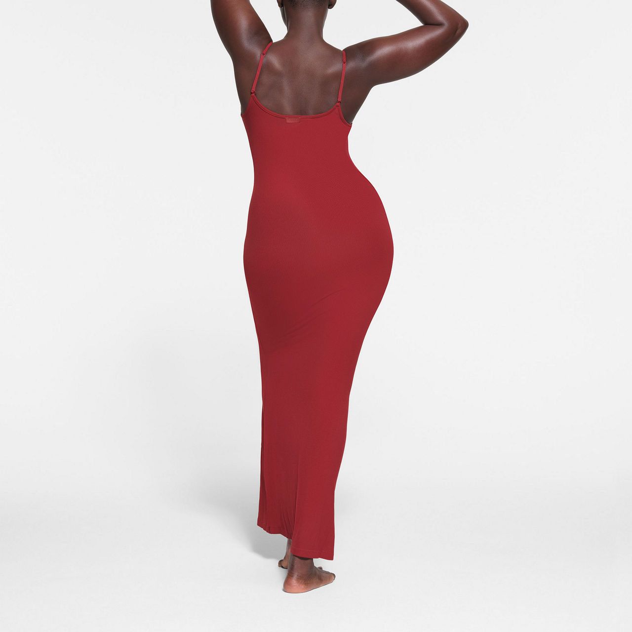 SKIMS Long Slip Dress Brick