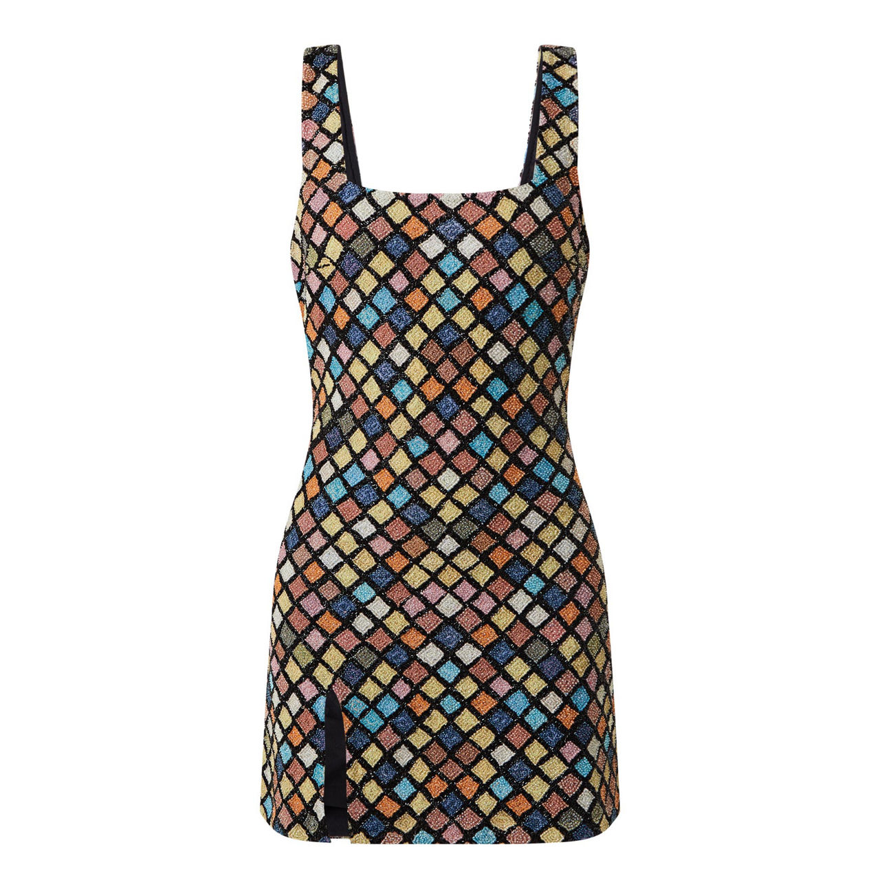 STAUD Le Sable Diamond Pattern Mini Dress