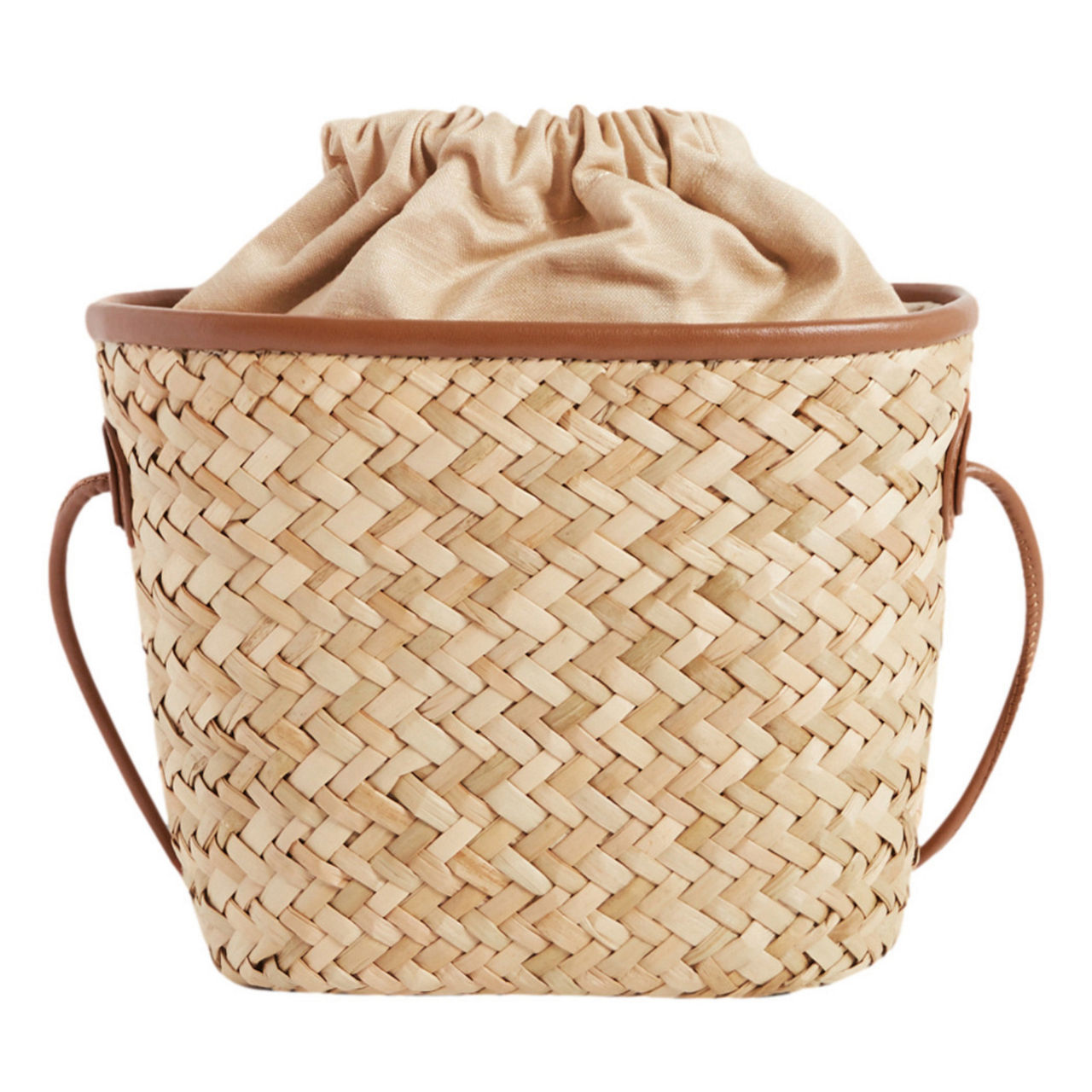 CLAUDIE PIERLOT Woven Straw Bucket Bag