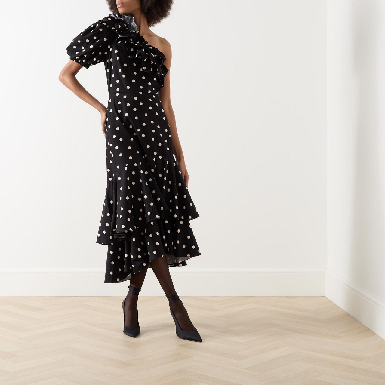 Jeanne Polka Dot Flared Dress