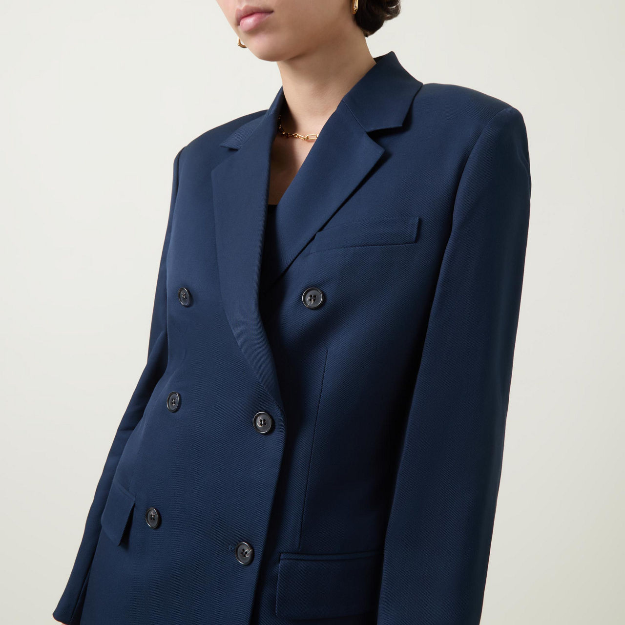 THEORY Double-Breasted Boxy Blazer