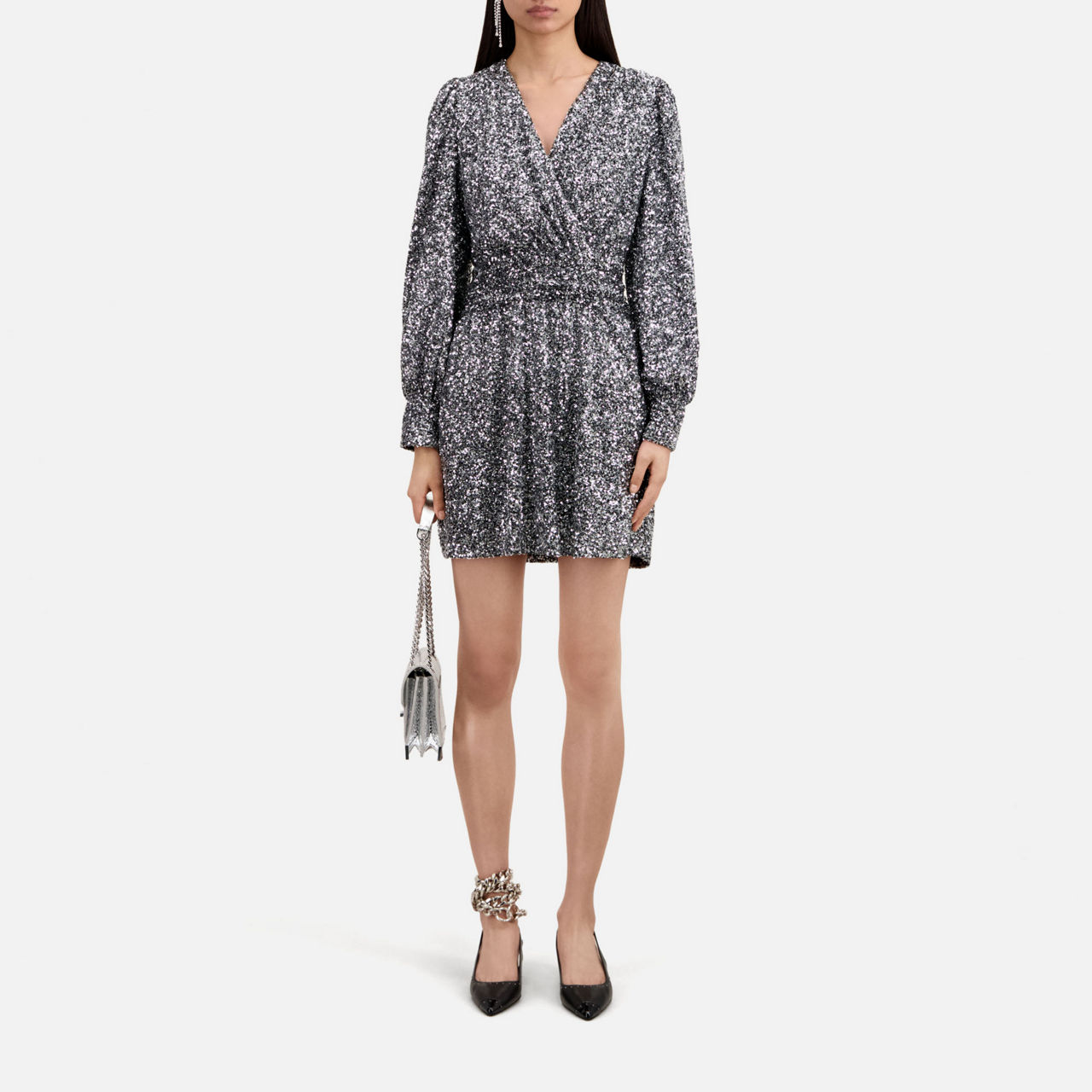 THE KOOPLES Sequin Mini Wrap Dress