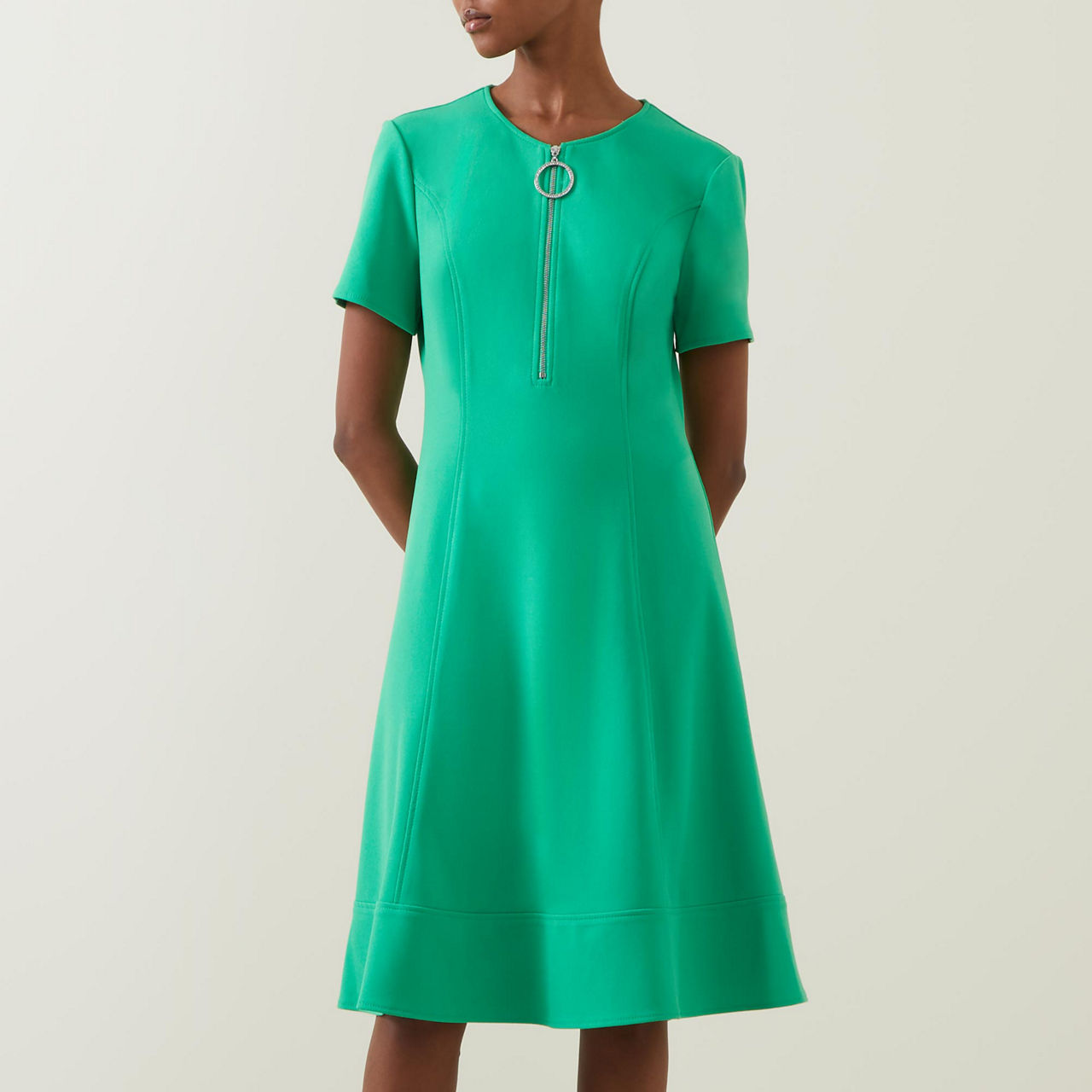 Half-Zip Shift Dress